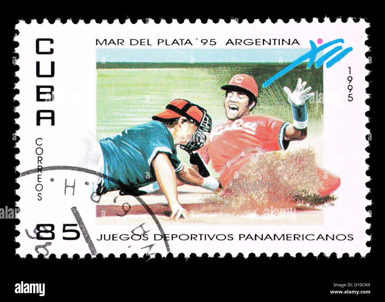 Postage stamp from Cuba depicting baseball players Stock Photo - Alamy