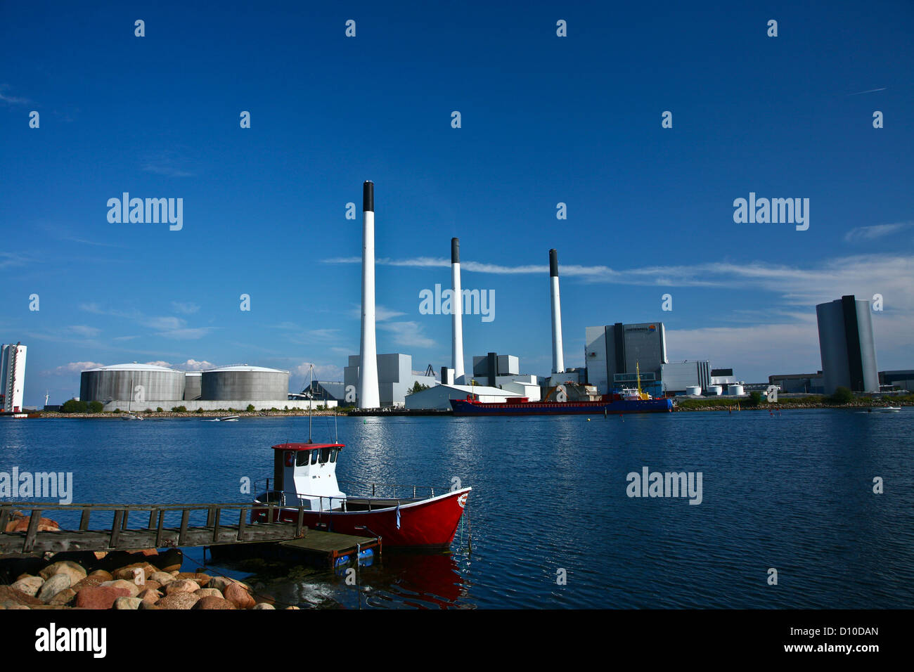 Power Station converting the energy of the fuel into electricity and ...