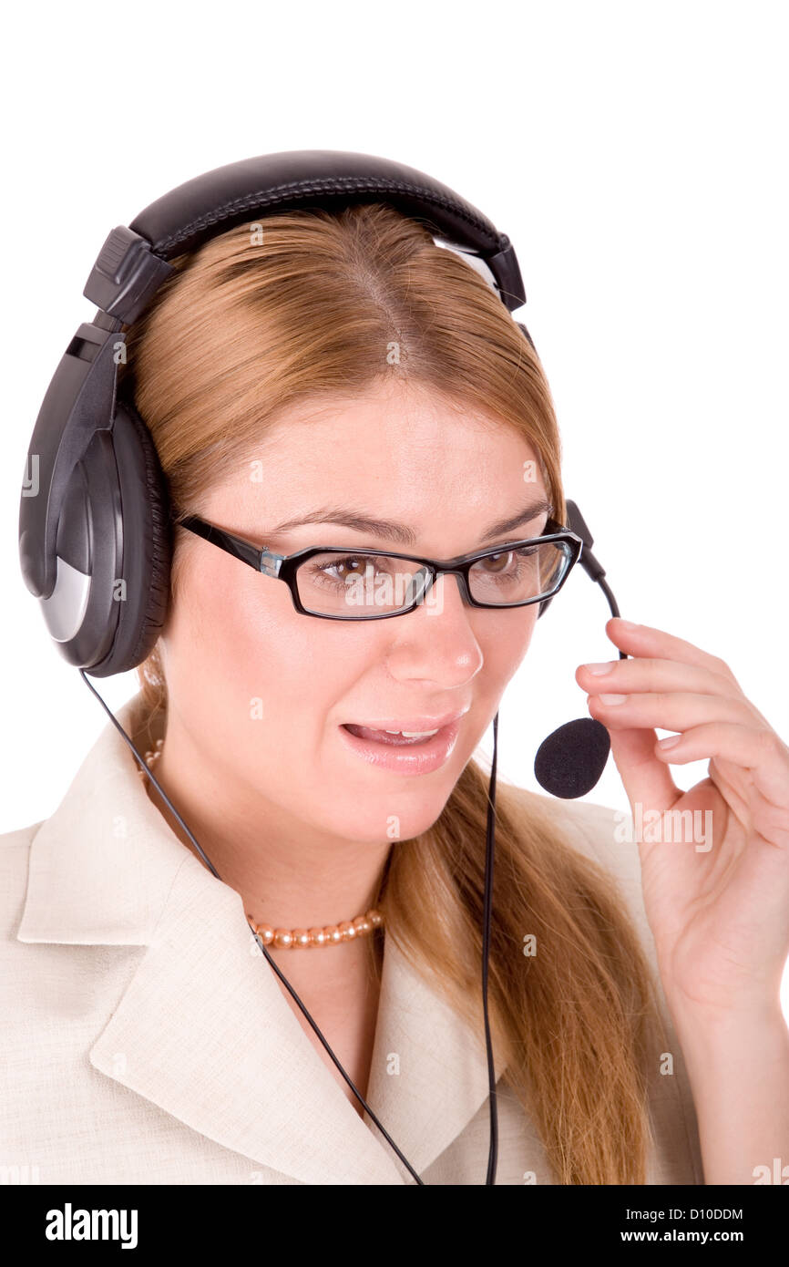 Friendly call service operator Stock Photo - Alamy