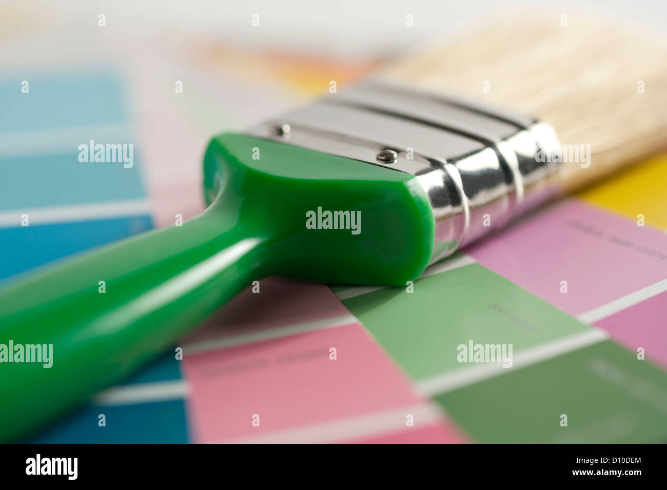 paintbrush and paint colour charts Stock Photo - Alamy