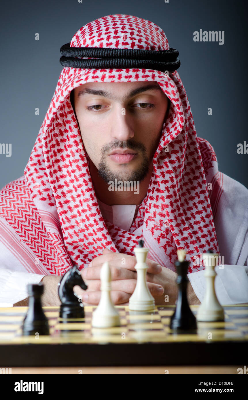 Chess player playing his game Stock Photo - Alamy