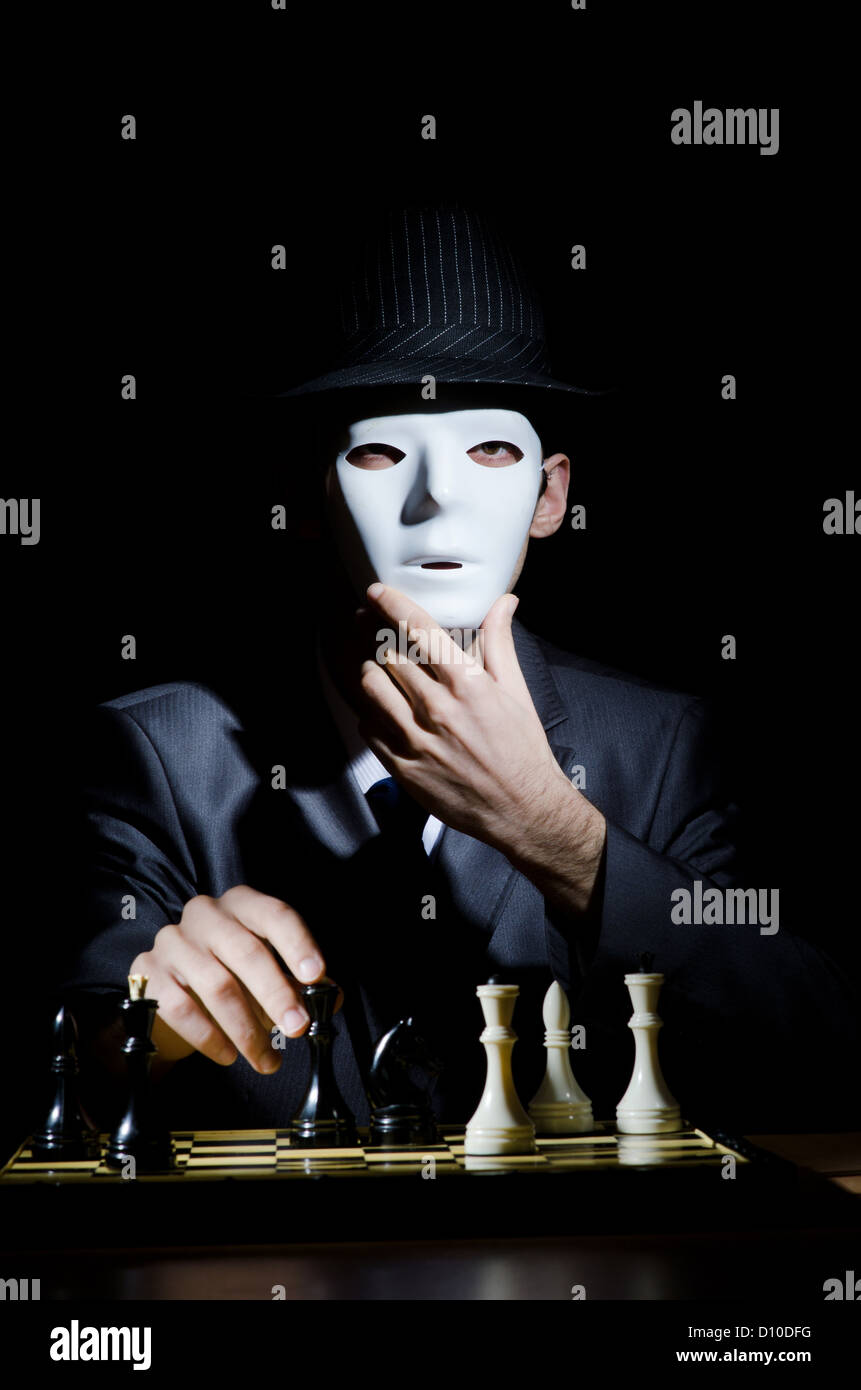 Chess player playing his game Stock Photo - Alamy