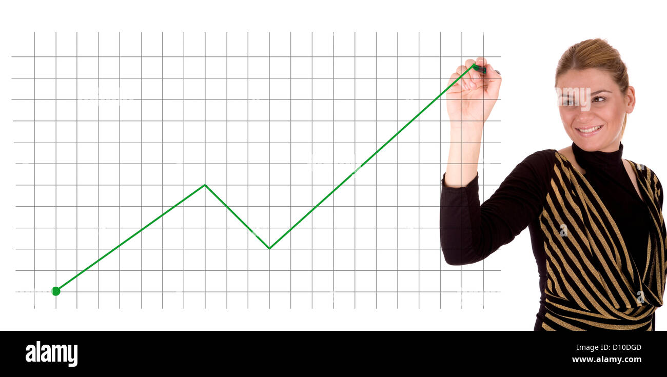 Businesswoman drawing a graph Stock Photo - Alamy