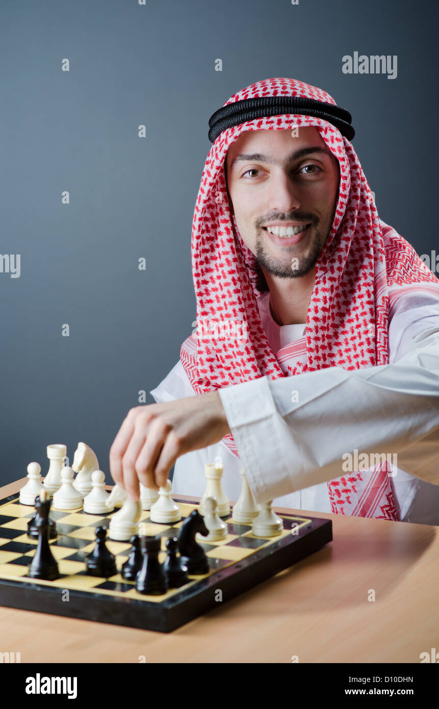 Chess player playing his game Stock Photo - Alamy