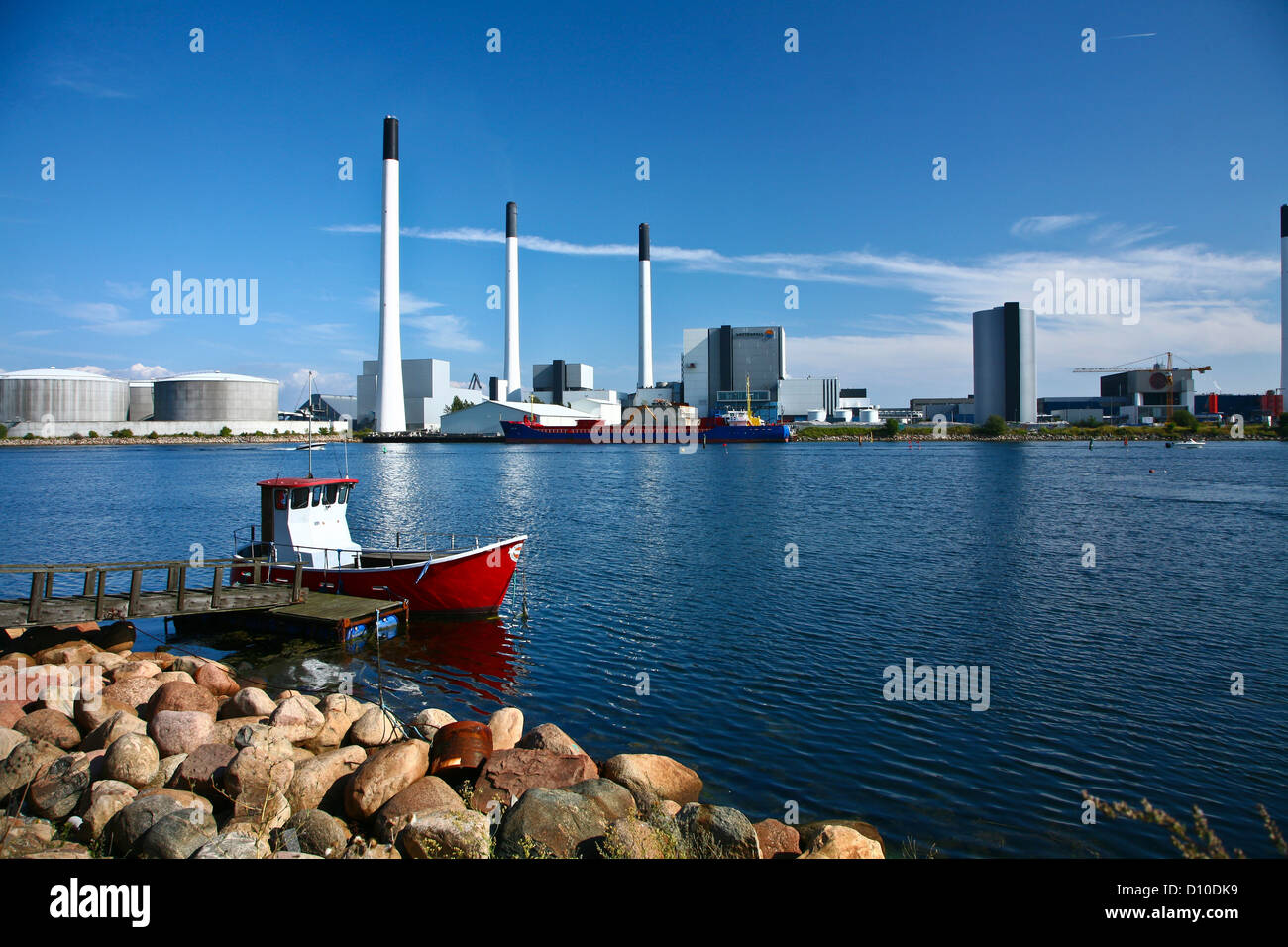 Power Station converting the energy of the fuel into electricity and ...