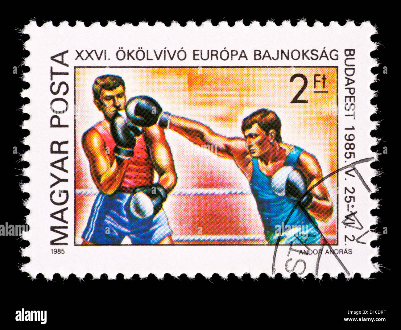 Postage stamp from Hungary depicting boxing and two boxers Stock Photo ...