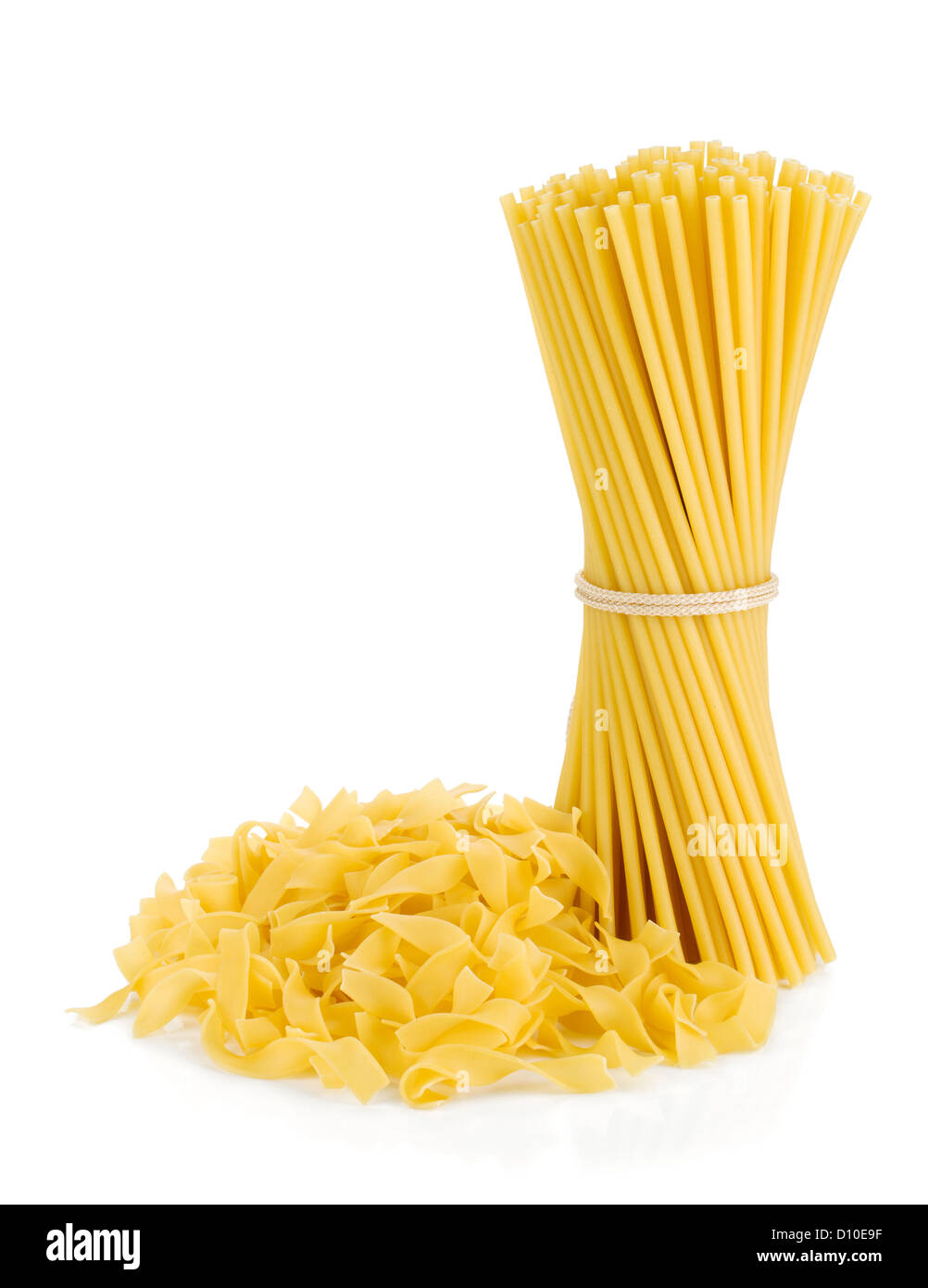 Bunch of spaghetti. Isolated on white background Stock Photo - Alamy