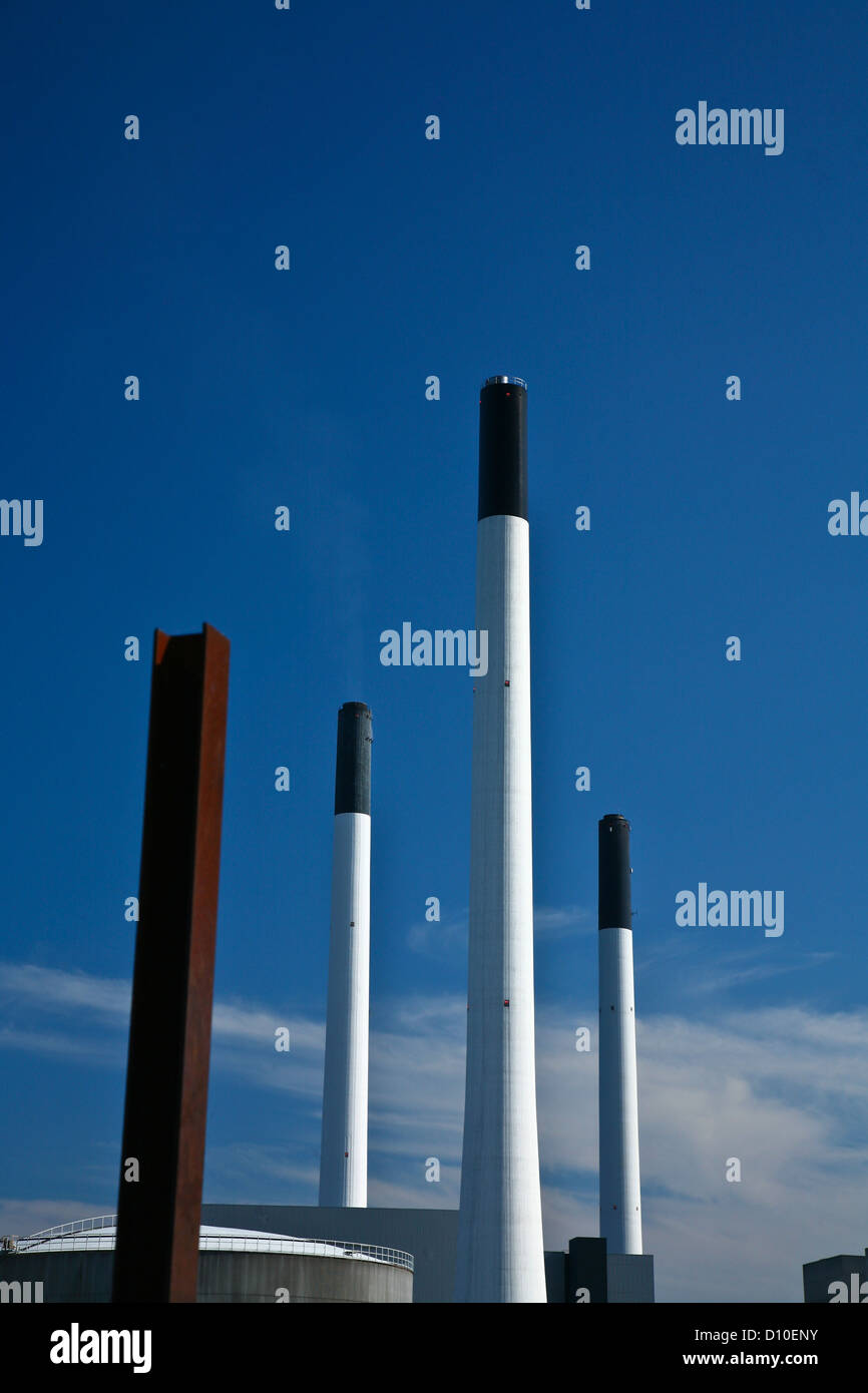 Power Station converting the energy of the fuel into electricity and ...