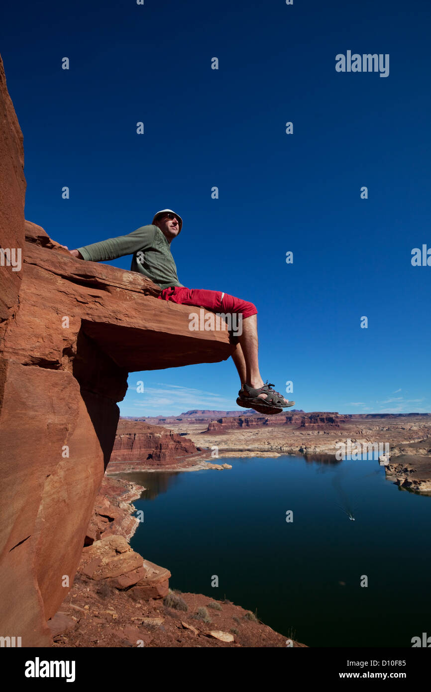 man on the cliff Stock Photo - Alamy