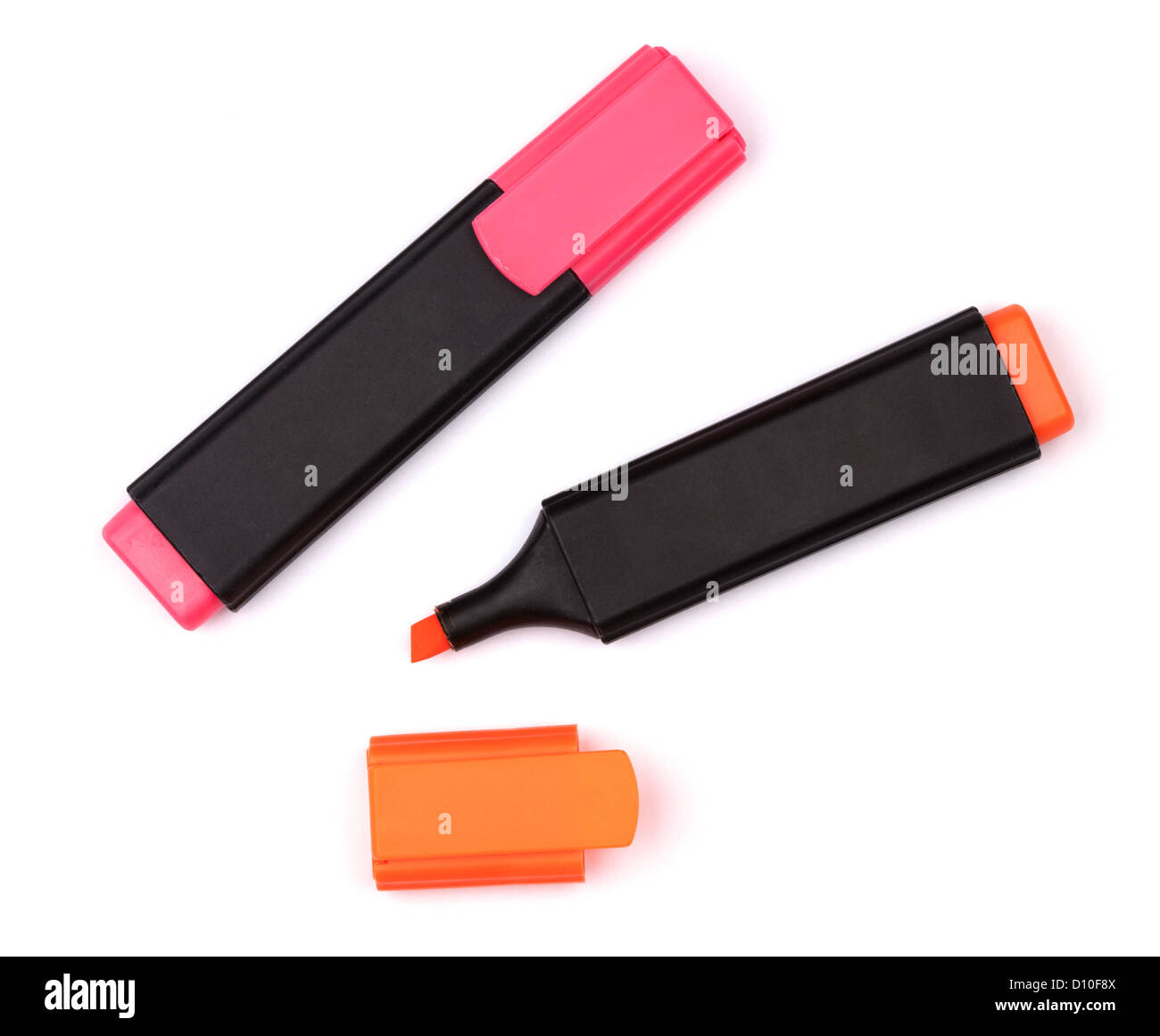 Two color markers. Isolated on white background Stock Photo - Alamy