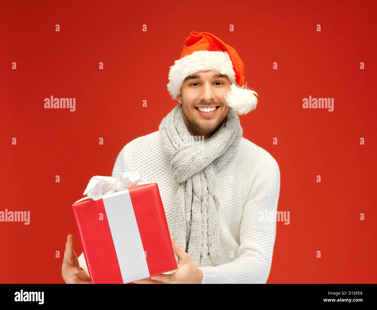 handsome man in christmas hat Stock Photo - Alamy