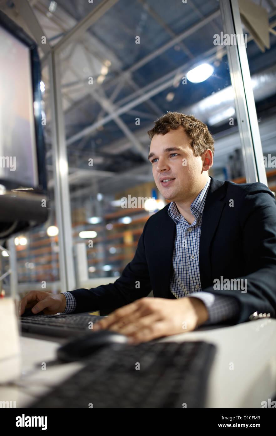 Man at work in the bank Stock Photo - Alamy