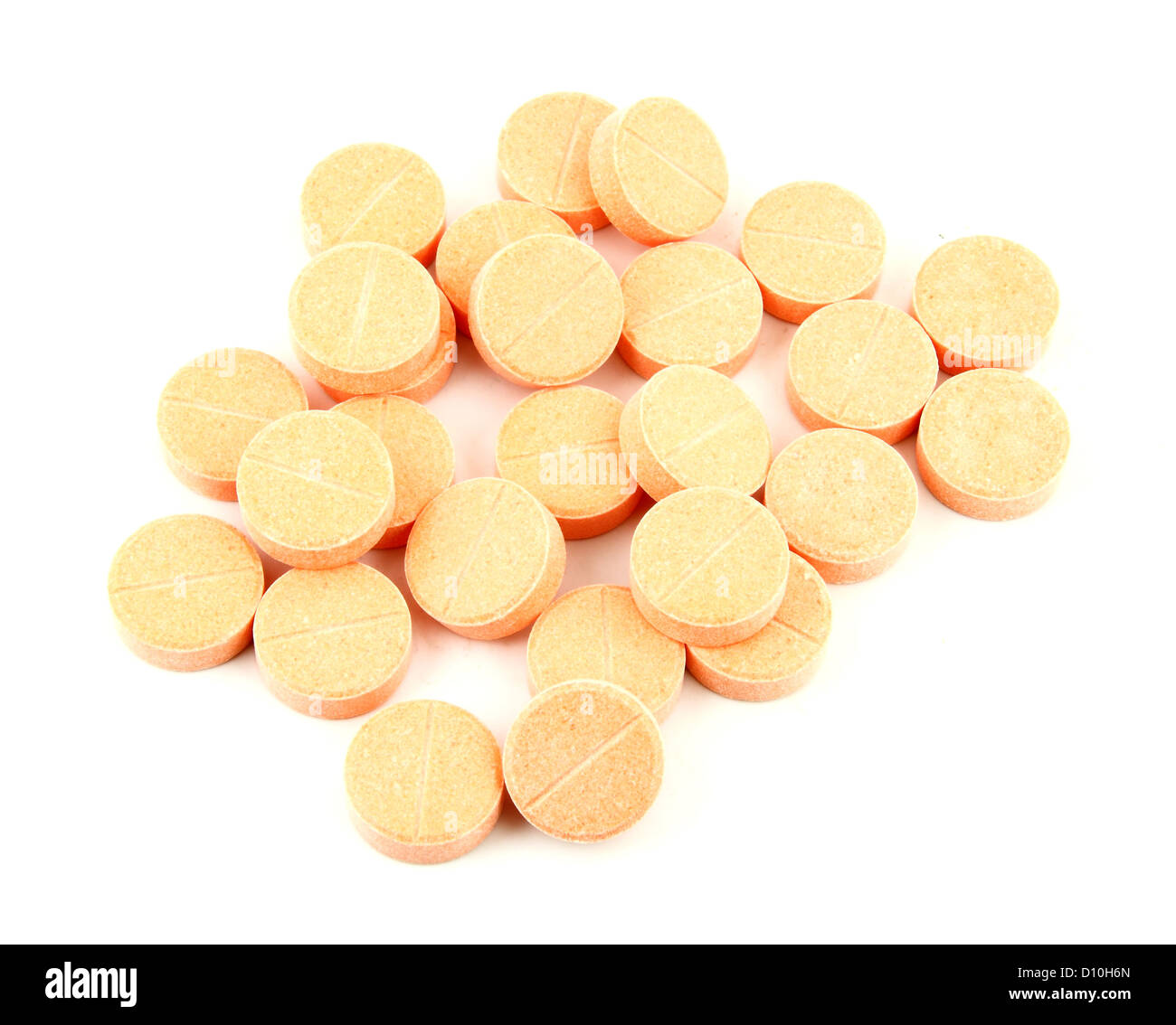 pill of vitamin C on white background Stock Photo - Alamy