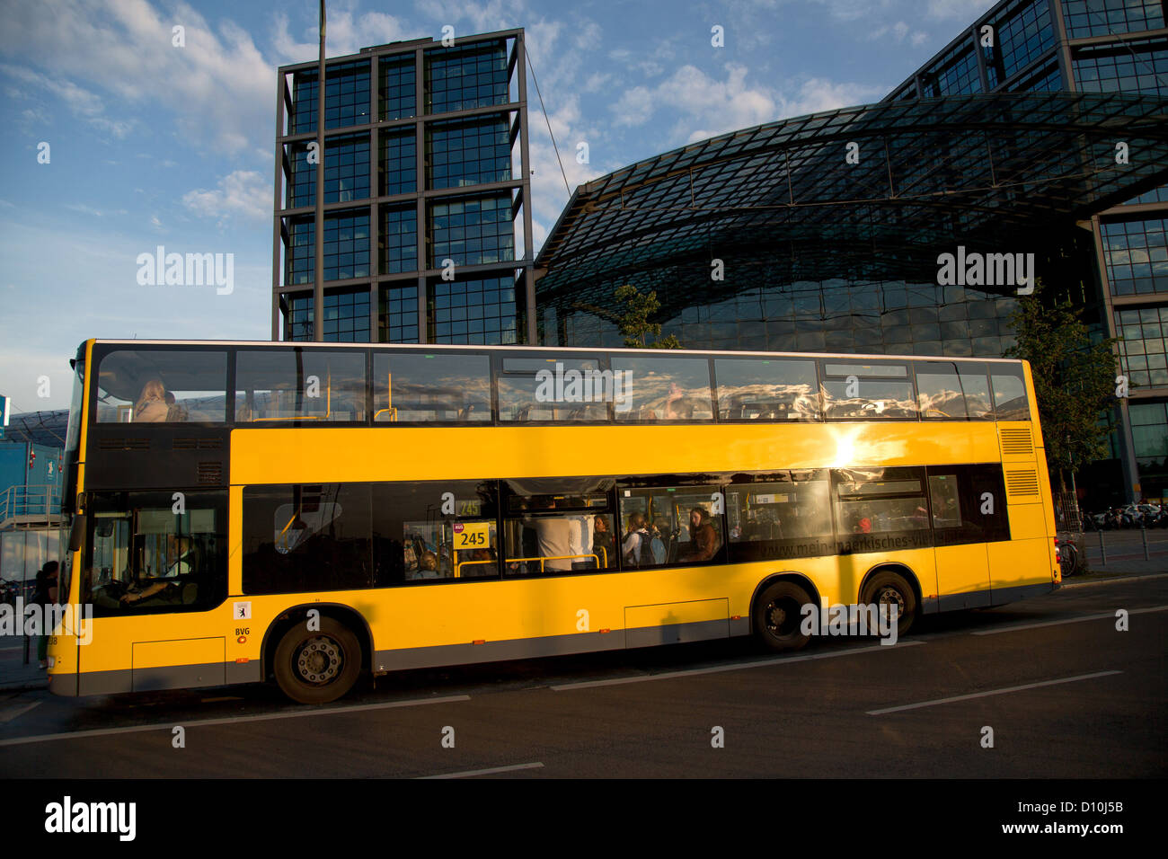 Berlin, Germany, a bus of the Berlin Transport Authority before the ...
