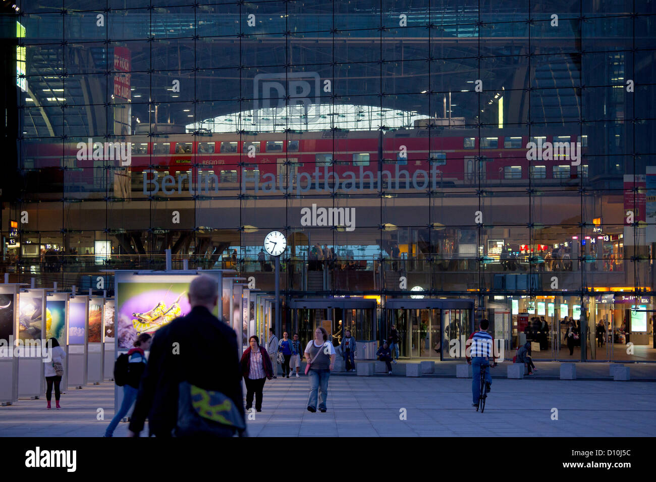 Berlin, Germany, the entrance to the Berlin central station in the ...