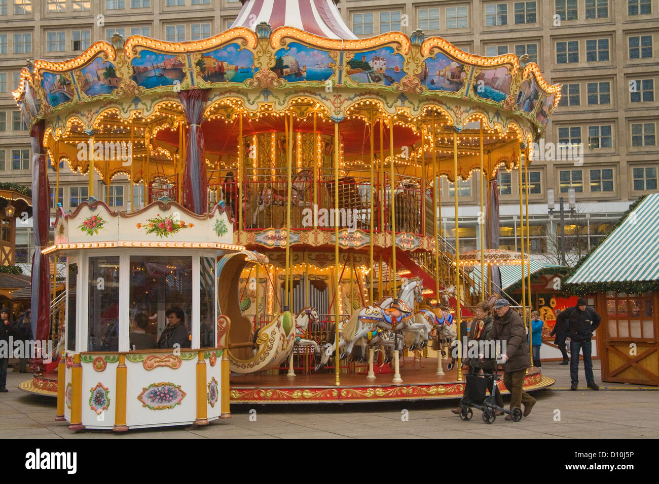Berlin Germany EU November Carousel at Christmas Market in Alexander ...
