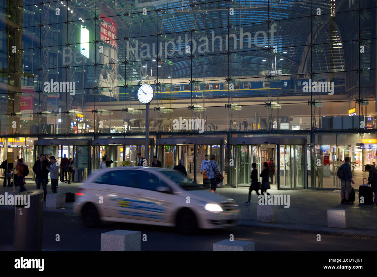 Berlin, Germany, the entrance to the Berlin central station in the ...