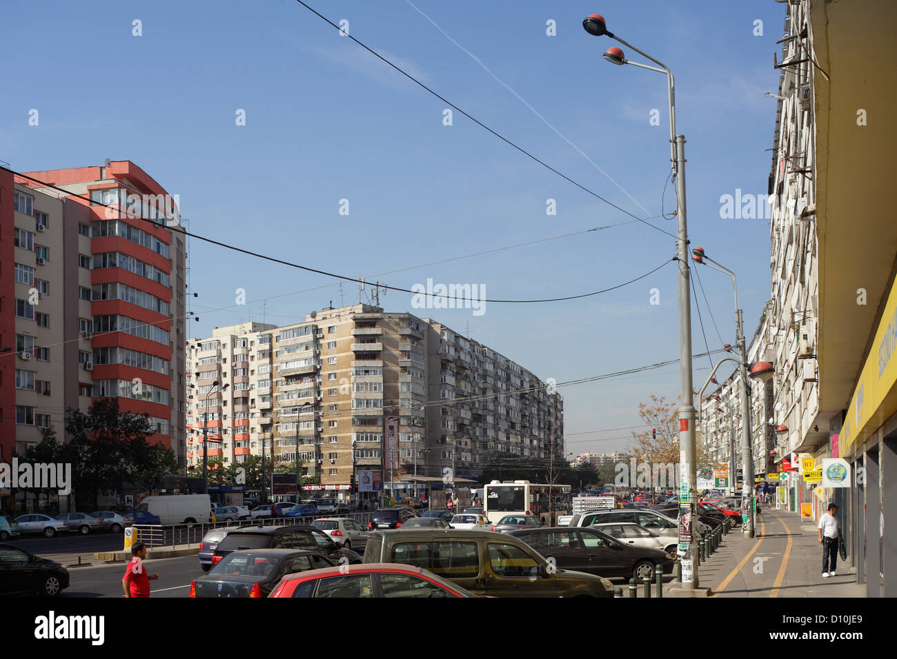 Bucharest, Romania, road traffic in a residential area Stock Photo - Alamy