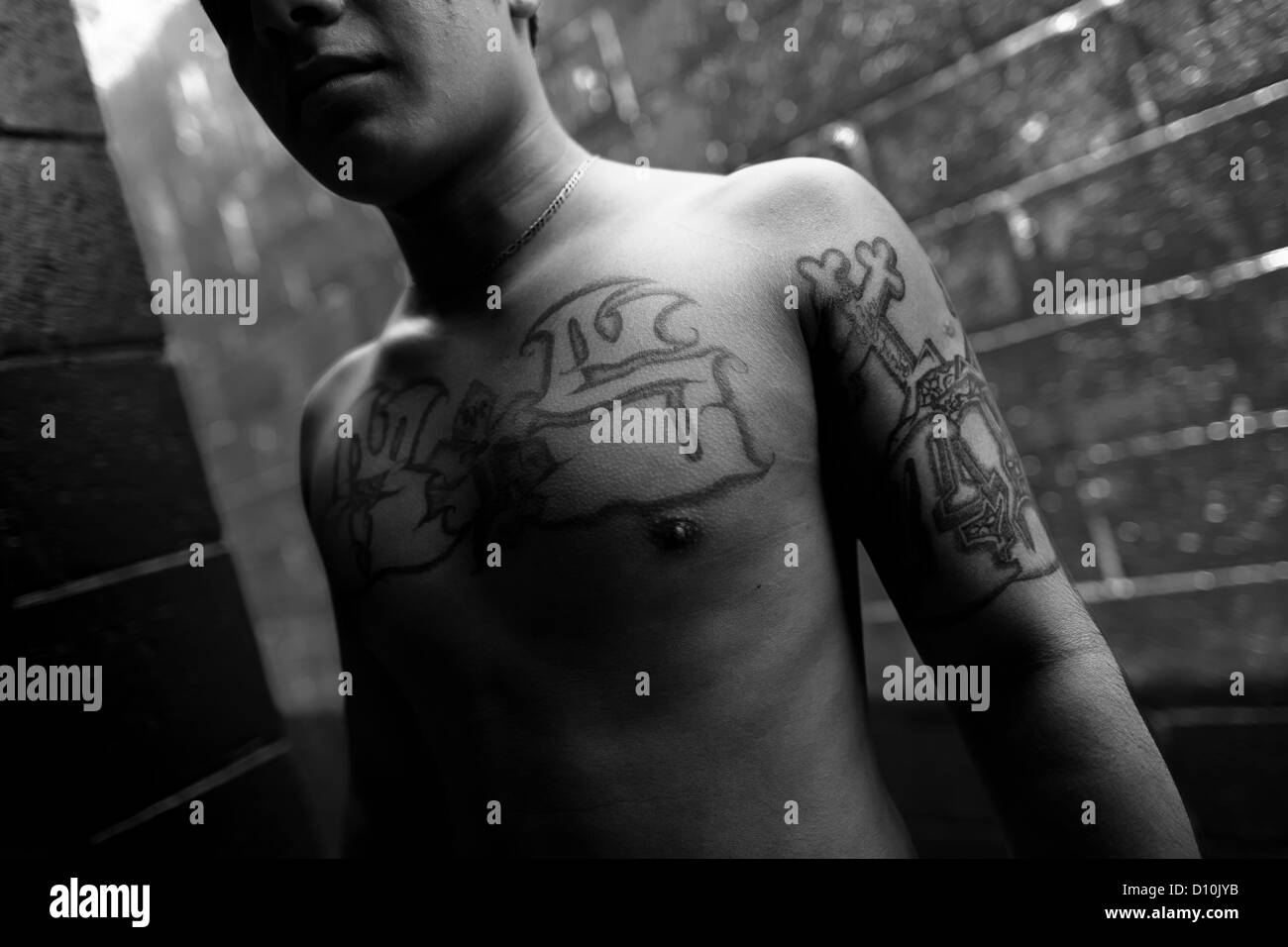 Gang member tattoo Black and White Stock Photos & Images - Alamy