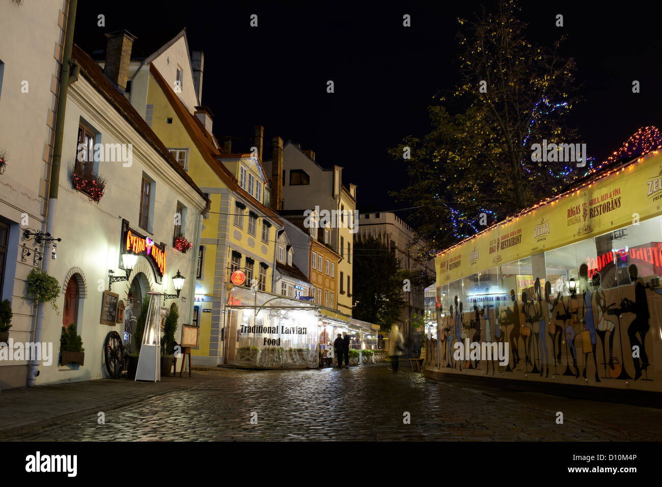 Riga, old city, restaurants Stock Photo - Alamy