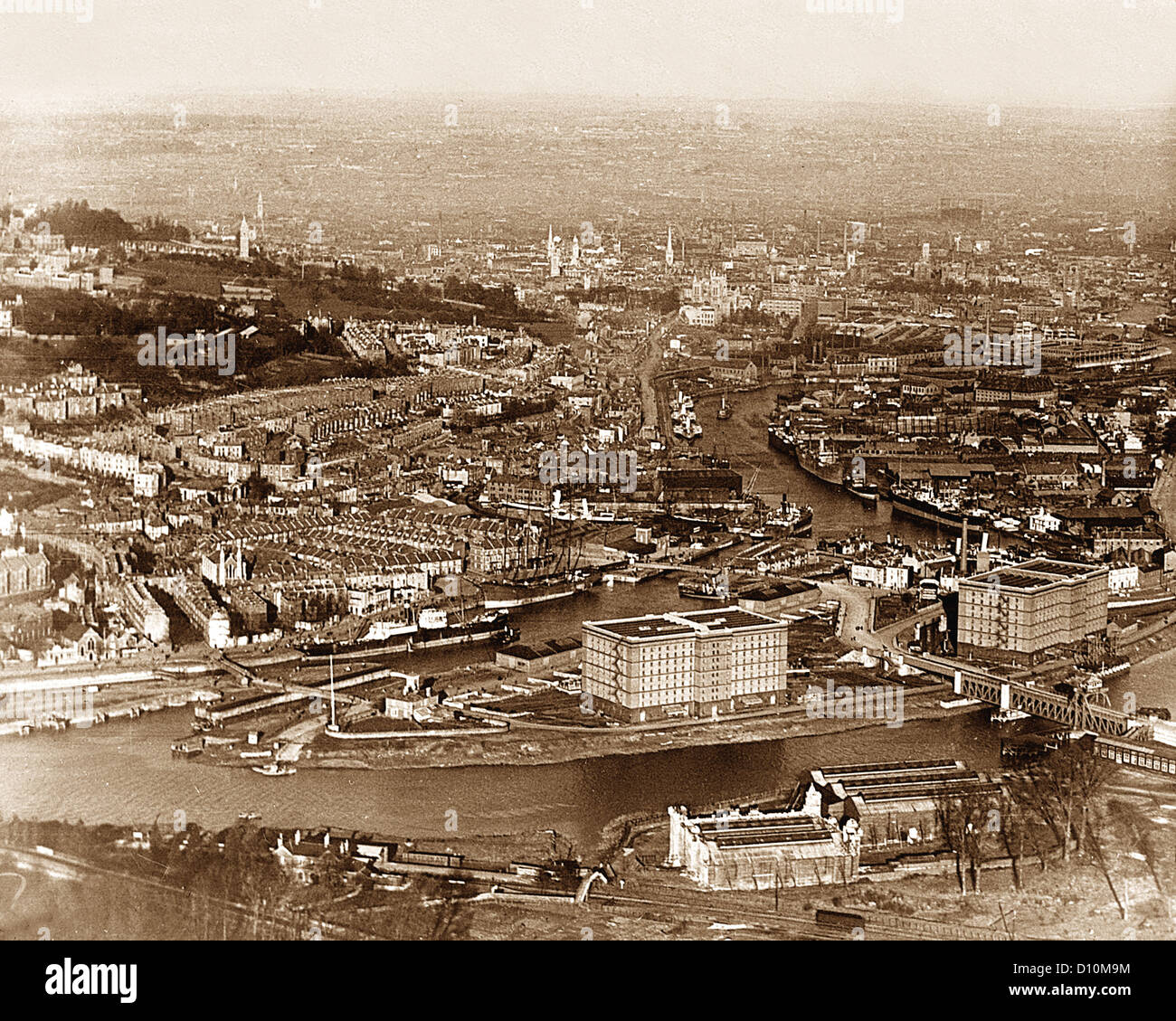 Bristol Docks from the air probably 1920s Stock Photo - Alamy