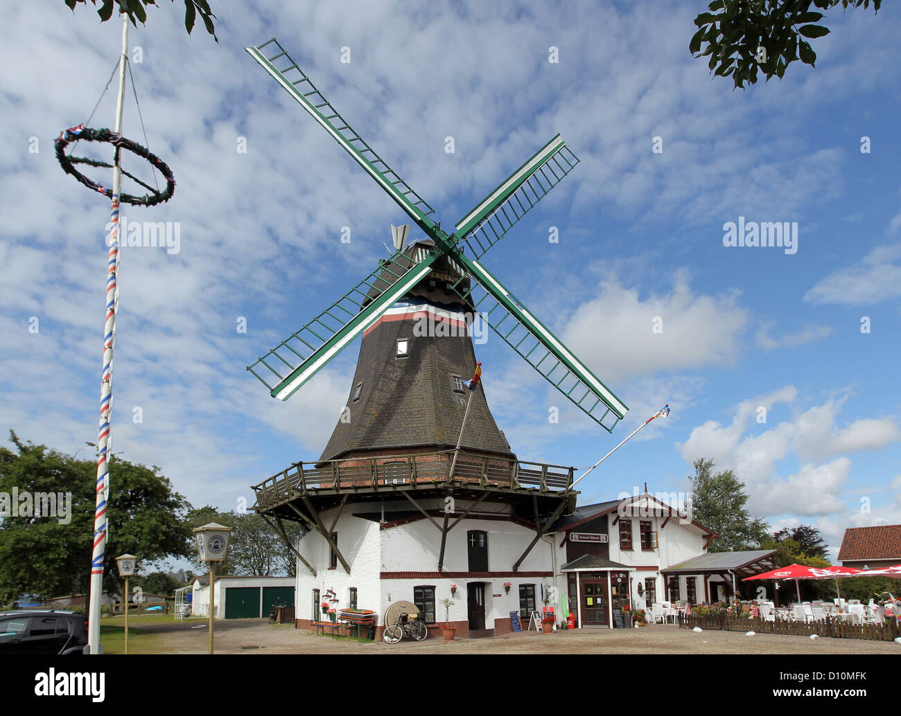 Nordtstrand, Germany, Windmill angels in Suederhafen on North beach ...