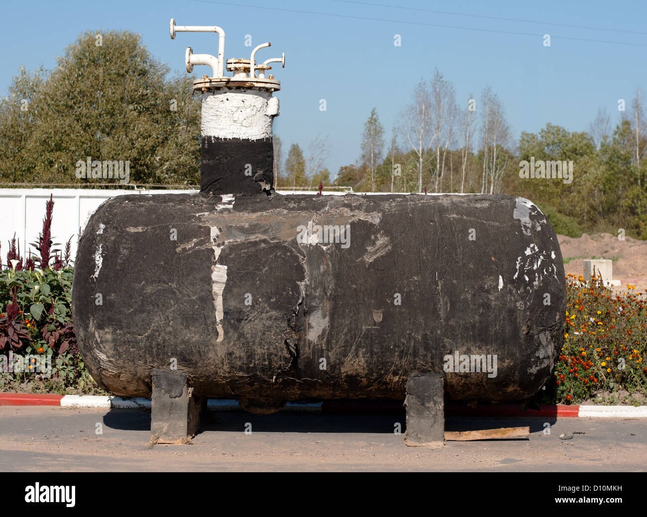 old rusty tank at the construction site Stock Photo - Alamy