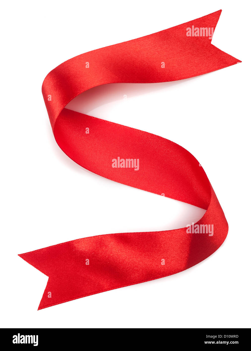 Beautiful red gift ribbon on a white background Stock Photo - Alamy