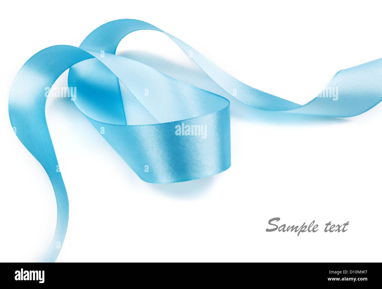 Beautiful blue gift ribbon on a white background Stock Photo - Alamy