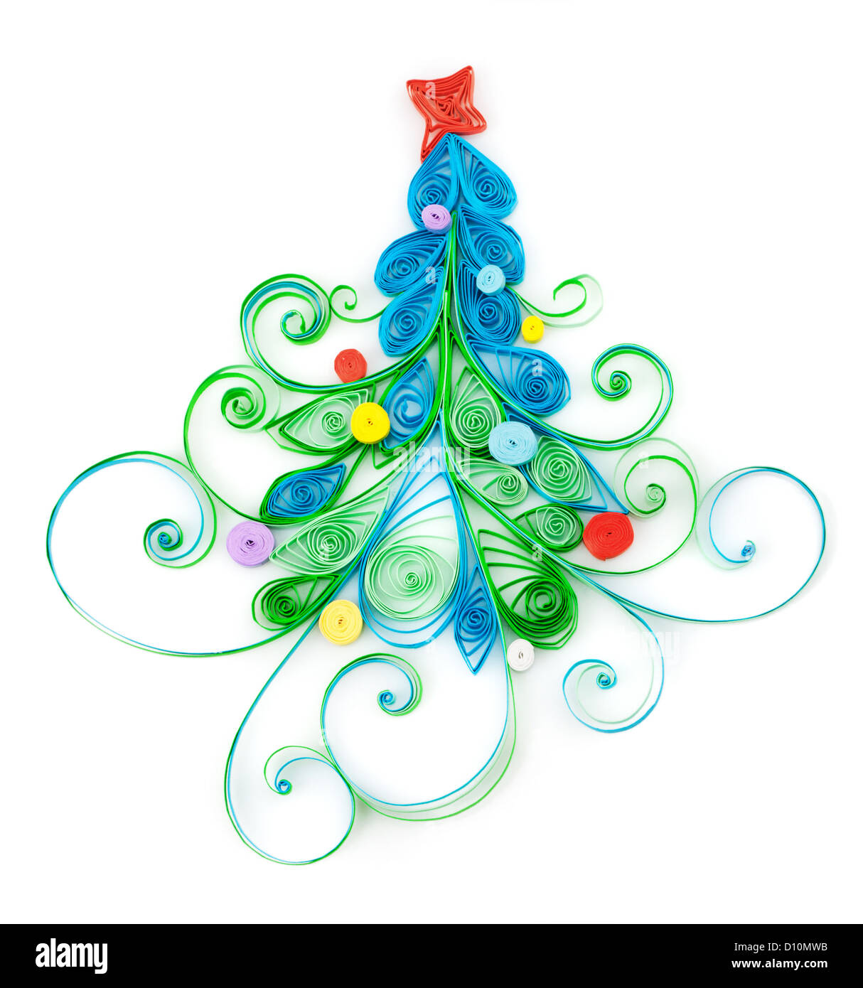 Quilling. Christmas tree made of paper strips Stock Photo - Alamy