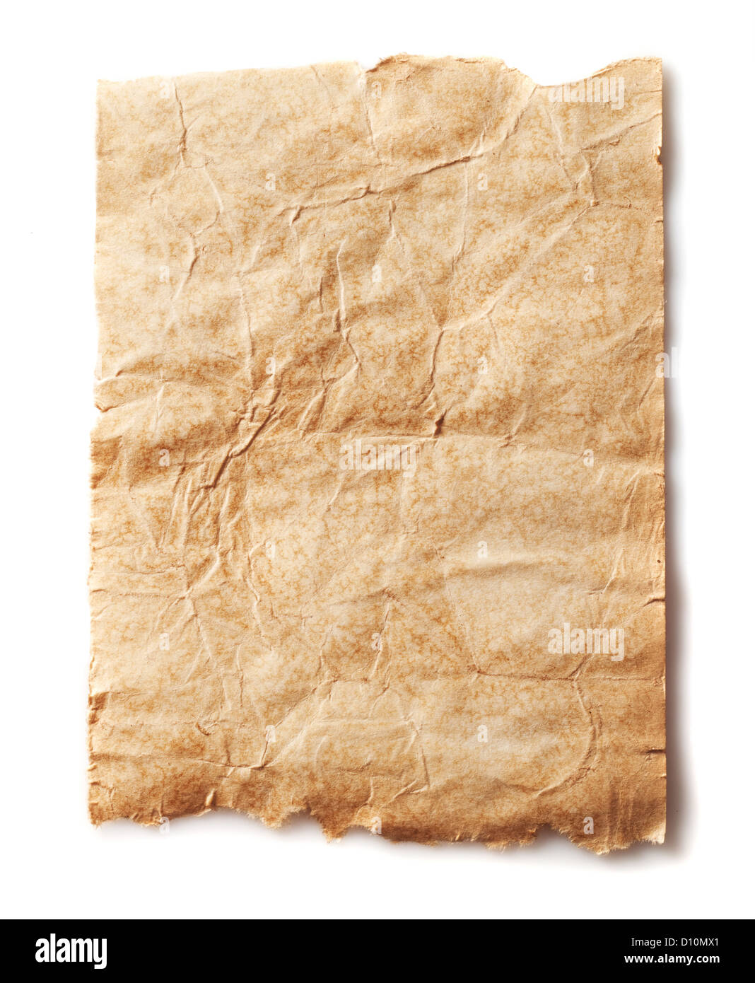 Aged paper sheet ripped Cut Out Stock Images & Pictures - Alamy