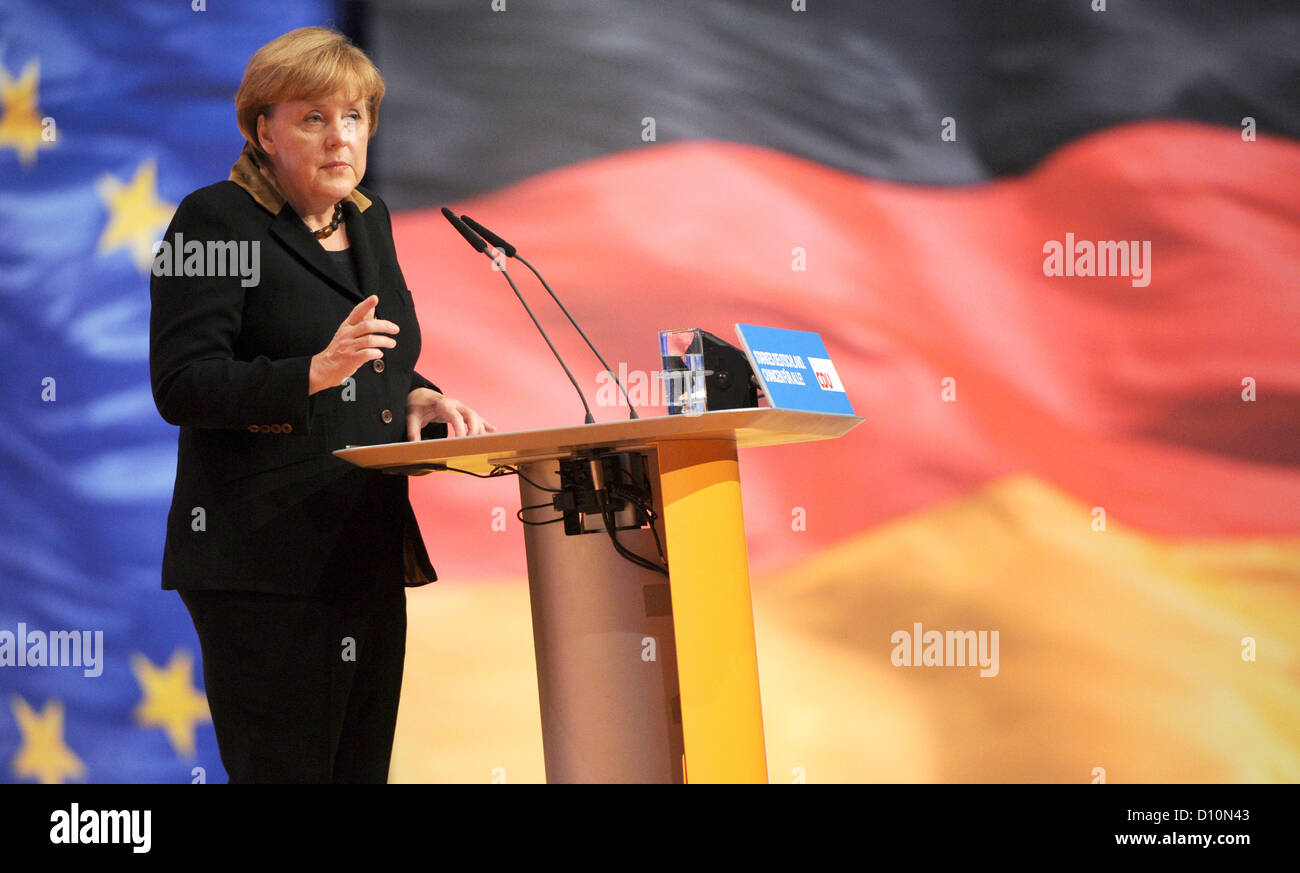 German Chancellor Angela Merkel delivers a speech during the 25th ...