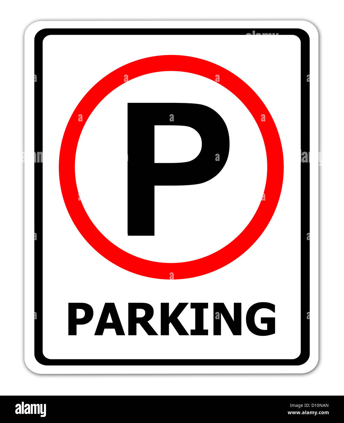 Parking traffic sign on white background Stock Photo - Alamy