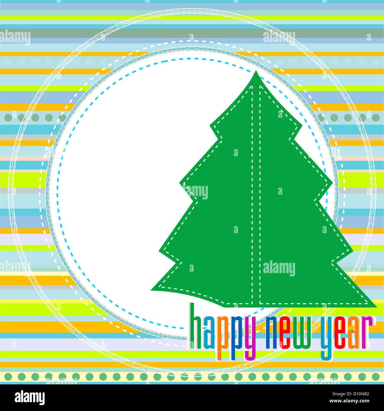 Happy new year background with green tree Stock Photo - Alamy