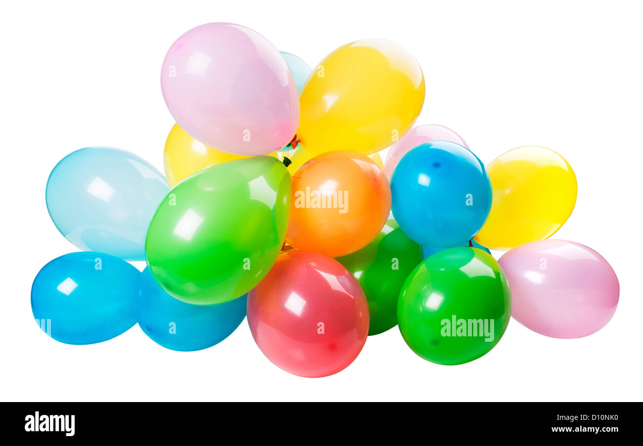 color balloons isolated on white. Clipping Path Stock Photo - Alamy