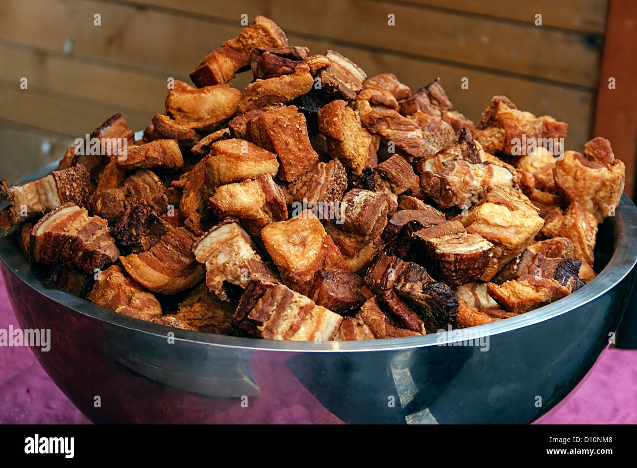 Cracklings placed in a vessel from stainless Stock Photo - Alamy