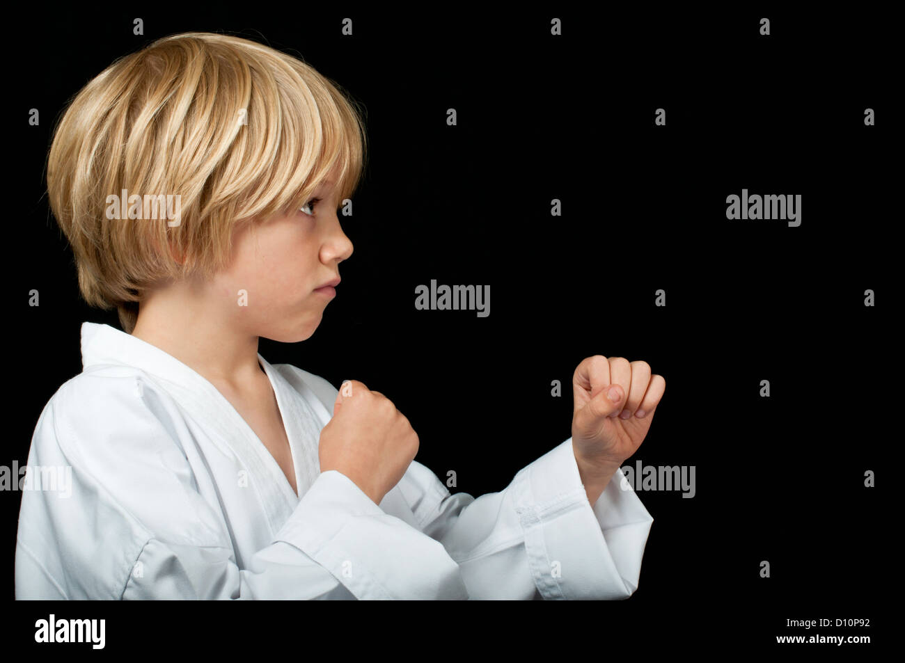 Boy doing karate Stock Photo - Alamy