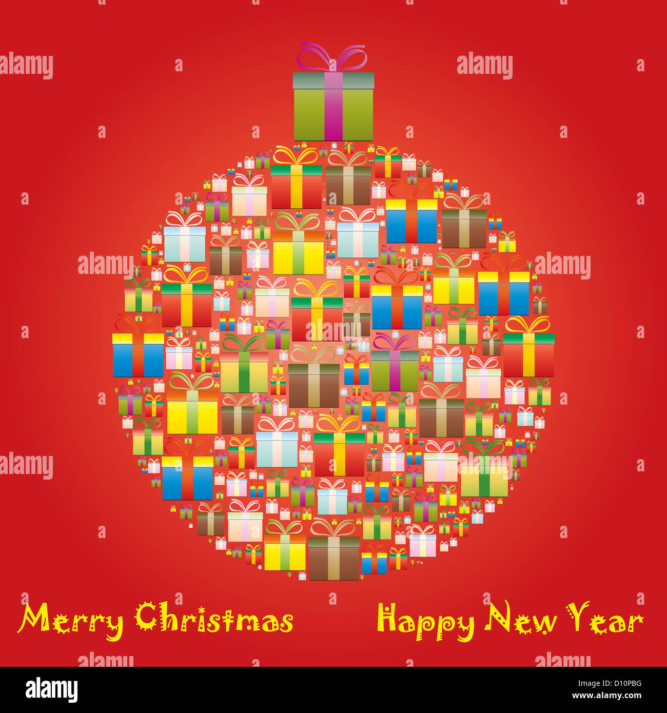 gift boxes arranged in the shape of Christmas ball Stock Photo - Alamy
