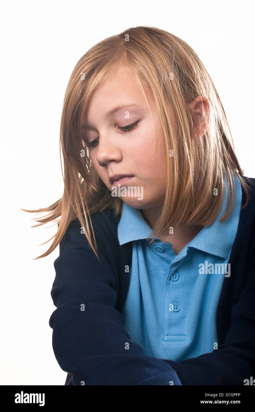Scared school girl Stock Photo - Alamy