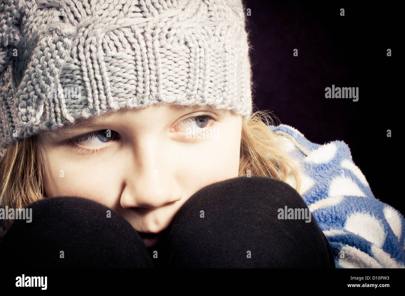 Sad cold girl Stock Photo - Alamy