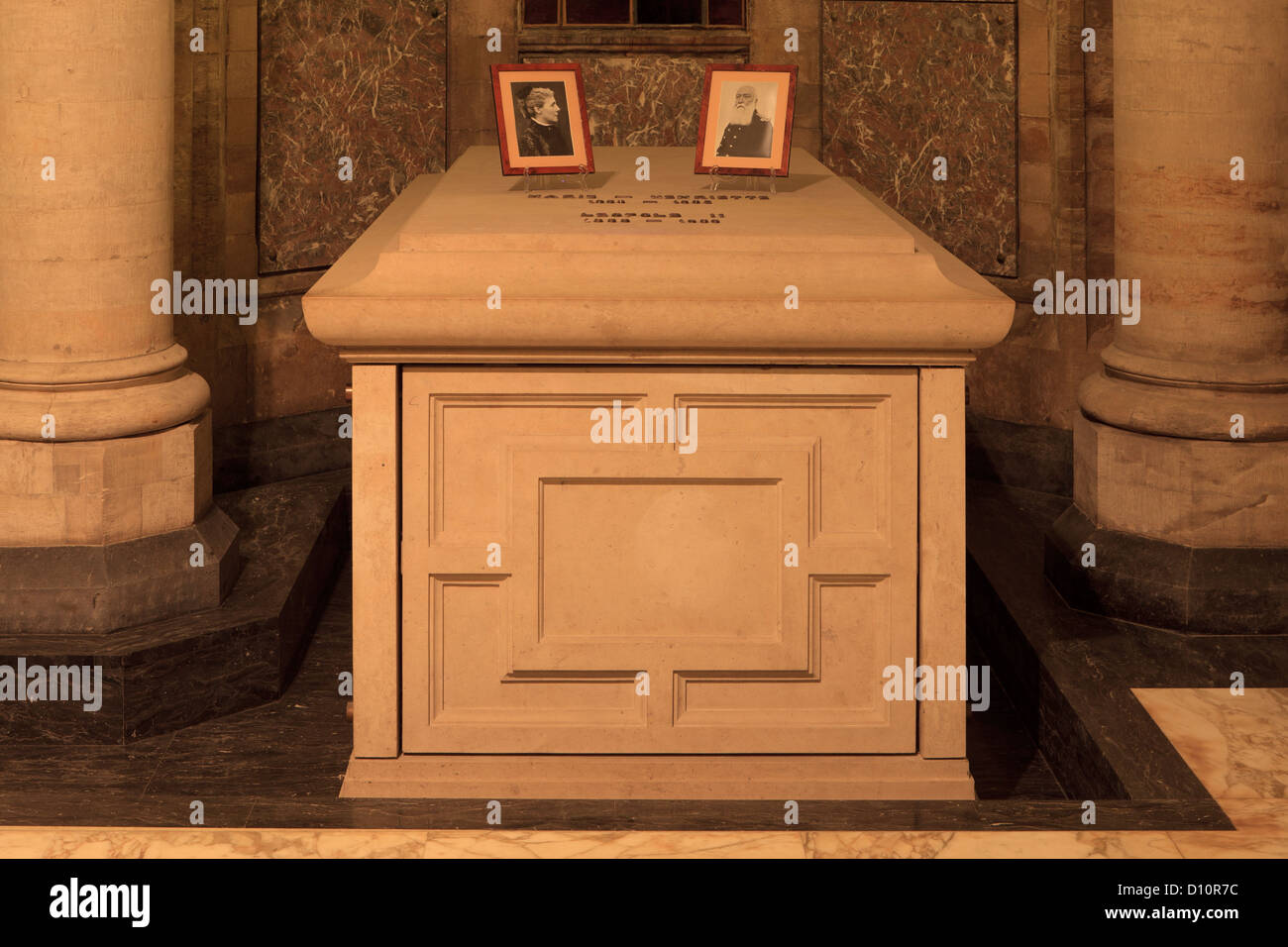 Grave of King Leopold II and Queen Marie Henriette at the Royal Crypt ...