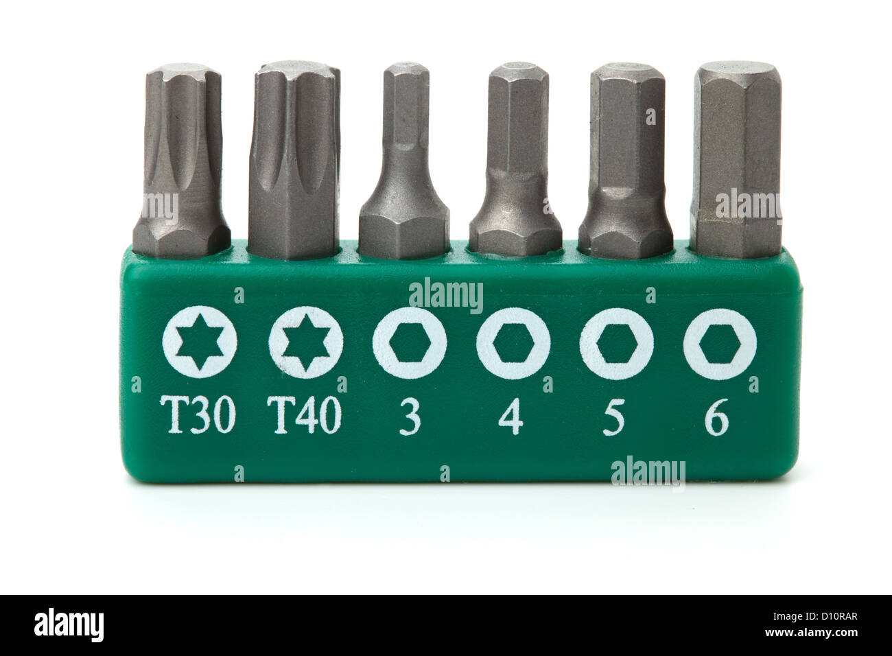 Tools collection - Set of heads for screwdriver (bits). Isolated on ...