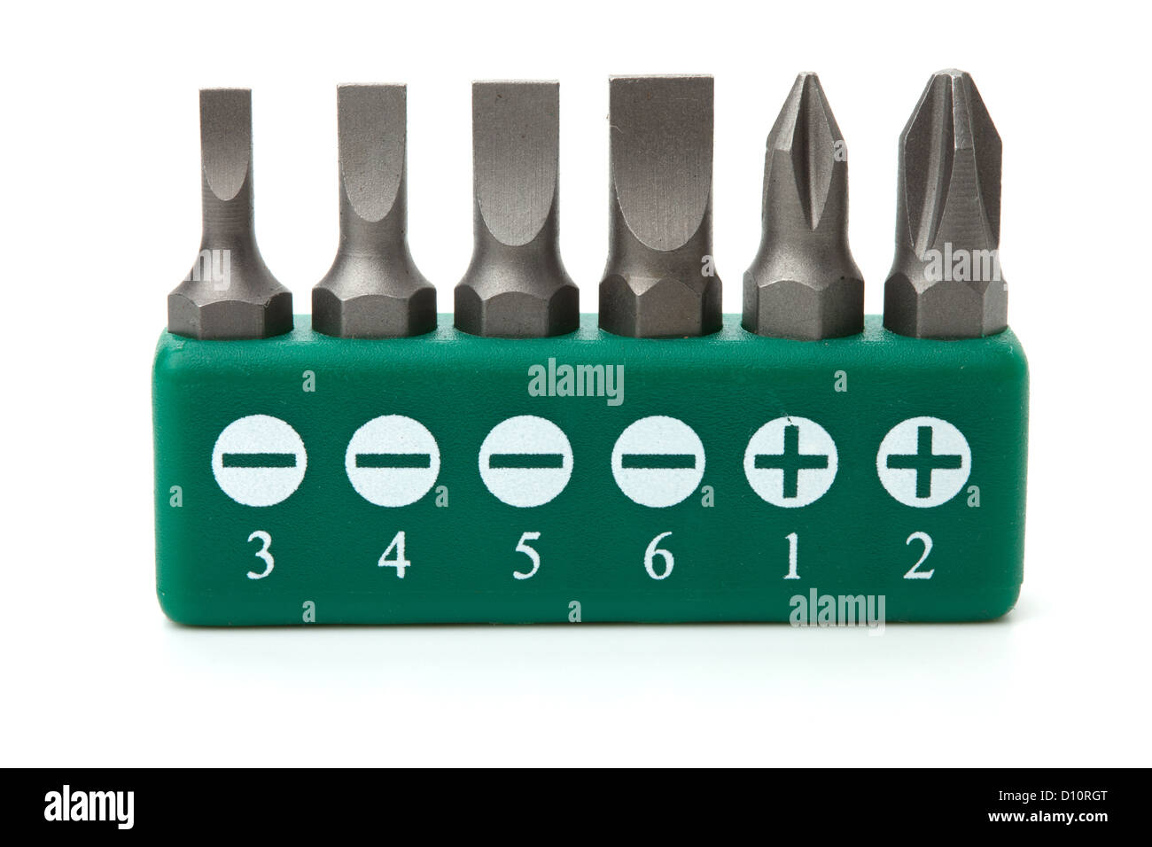 Tools collection - Set of heads for screwdriver (bits). Isolated on ...