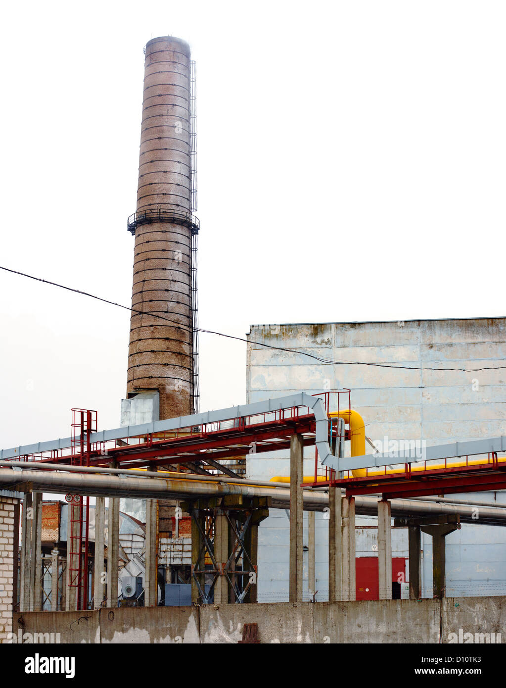 Tall red brick industrial smoke stack or chimney Stock Photo - Alamy