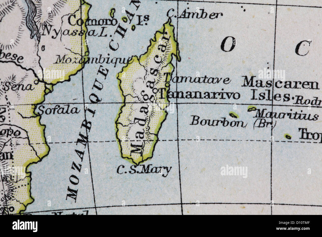 Madagascar old map hi-res stock photography and images - Alamy