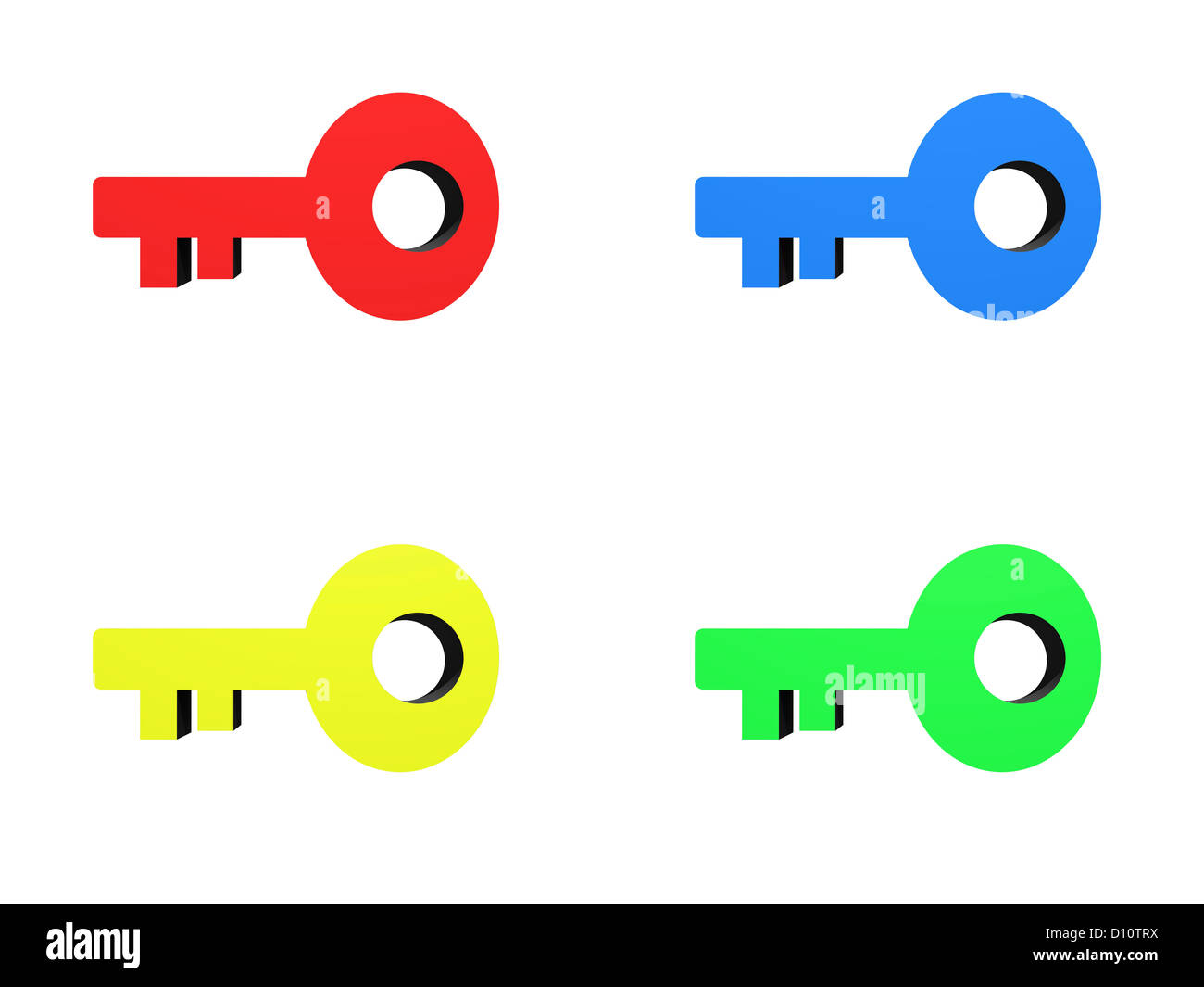 3D keys isolated against a white background Stock Photo - Alamy