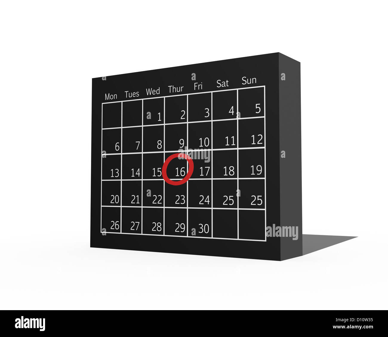 A 3d calendar isolated against a white background Stock Photo - Alamy
