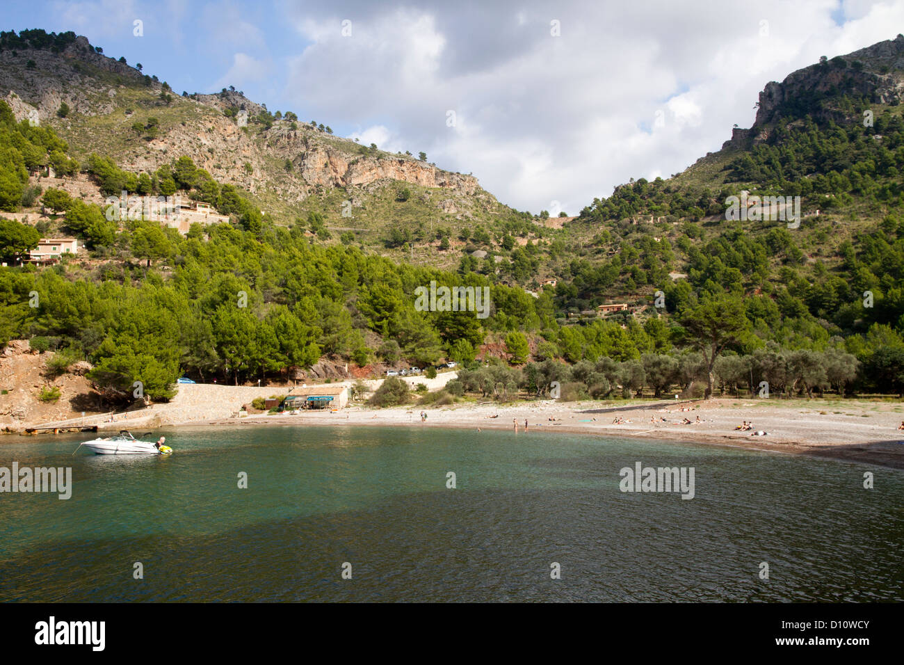 Cala Tuent Sa Calobra Tramuntana sea Mallorca Majorca Balearic islands ...