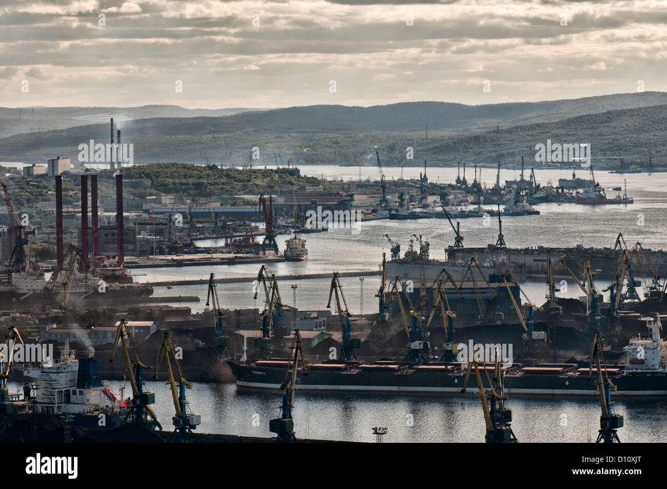 An aerial view of Murmansk harbor - Russia Stock Photo - Alamy