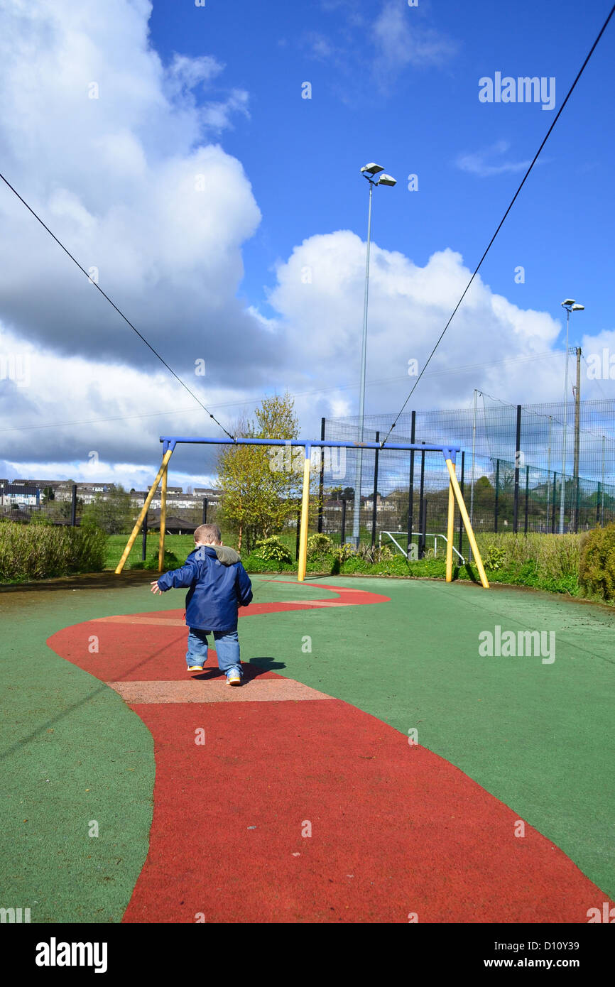 Boy on the path Stock Photo - Alamy